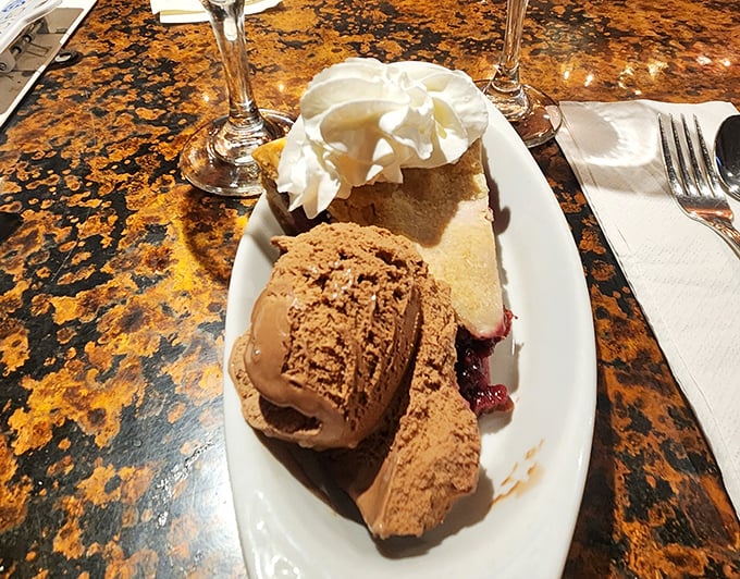 Dessert that makes you consider skipping the main course next time. That scoop of ice cream melting into warm pie is nature's perfect marriage.