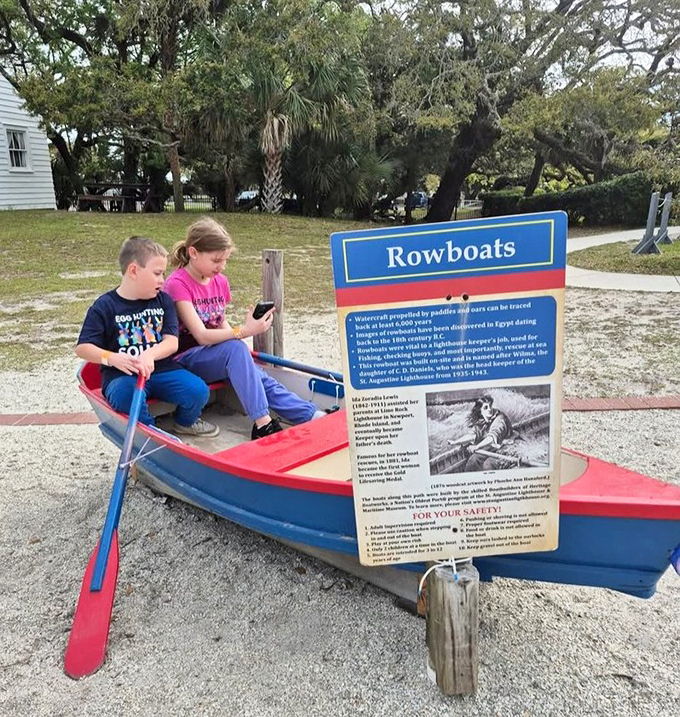 These historic rowboats aren't just for show—they represent the lifesaving equipment that lighthouse keepers relied on when ships found themselves in trouble.