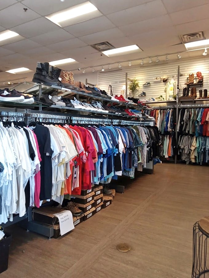 Not just shirts—an entire spectrum of possibilities hanging in wait. The color-coding alone deserves a standing ovation.