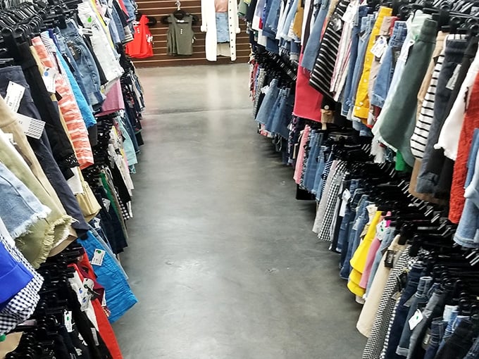Wide, organized aisles make treasure hunting civilized – no digging through chaotic piles or wrestling other shoppers for that perfect find.