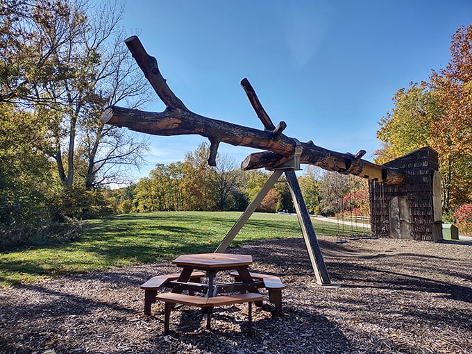 Chop Stick gives new meaning to the phrase "fallen tree." This ingenious installation transforms nature's end into a functional gathering space.