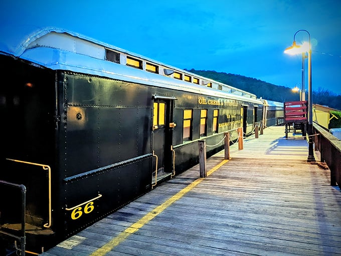 All aboard the time machine! The Oil Creek & Titusville Railroad offers rides through history without the inconvenience of actual time travel.