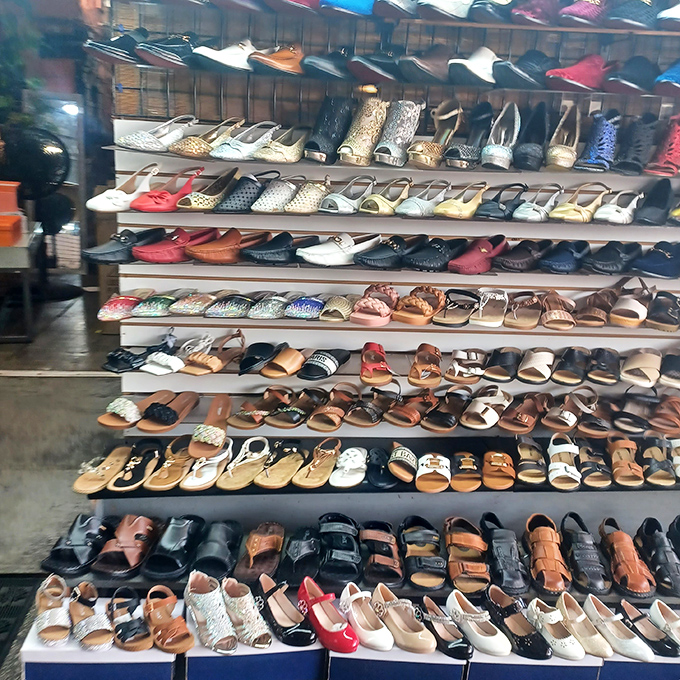 Sandals, heels, and everything in between—this footwear display proves that in Florida, you can never have too many options for well-dressed feet.