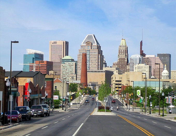 Baltimore's skyline says "big city" but those neighborhoods whisper "come on in, neighbor."