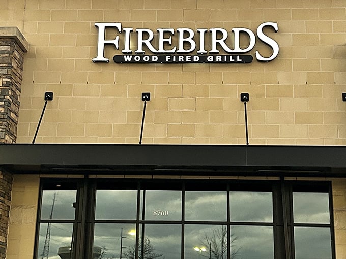 Firebirds' stone and wood exterior speaks of rustic elegance. Like a lumberjack who secretly attended culinary school—rugged yet refined.