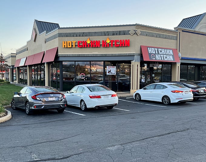 Modern shopping center vibes can't contain the Nashville-style heat brewing inside this Woodbridge hot spot.