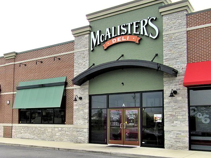 McAlister's stone and brick exterior promises the comfort of reliability—where your sandwich always arrives exactly as expected.