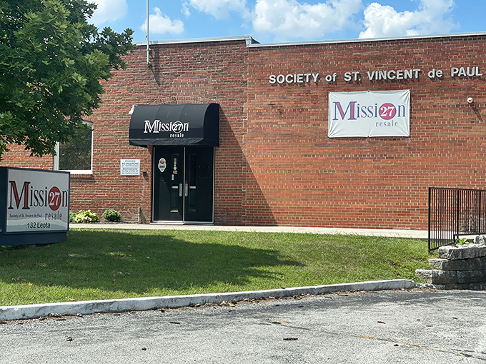 The classic brick building houses more than merchandise – your shopping spree actually helps neighbors in genuine need.