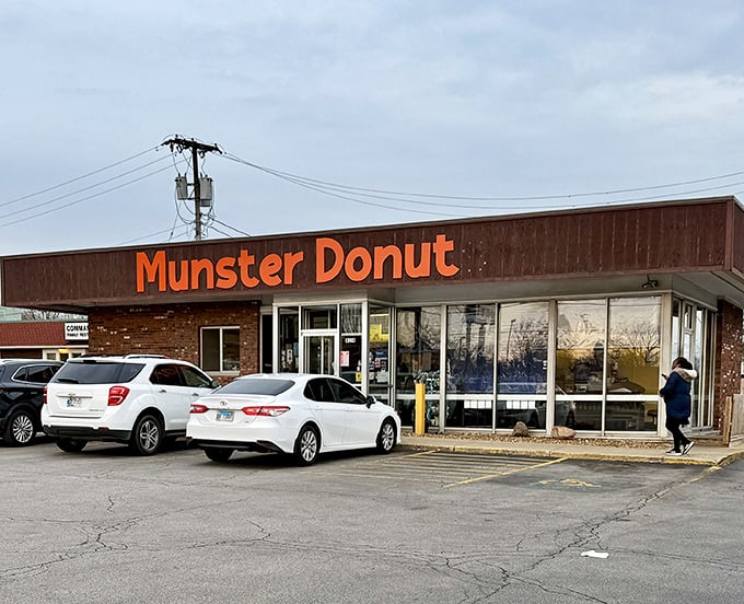 Classic brown brick exterior hints at the timeless donut perfection waiting inside this neighborhood favorite.
