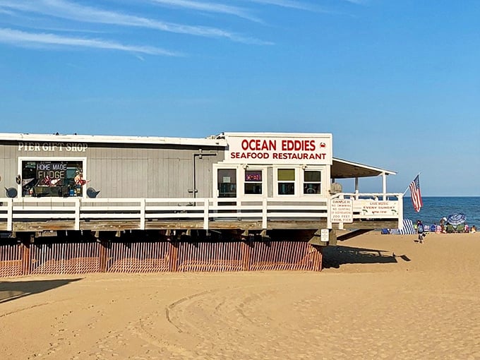 Ocean Eddie's sits right on Virginia Beach's fishing pier, where the dining room floor is basically the Atlantic Ocean. Talk about fresh catch!