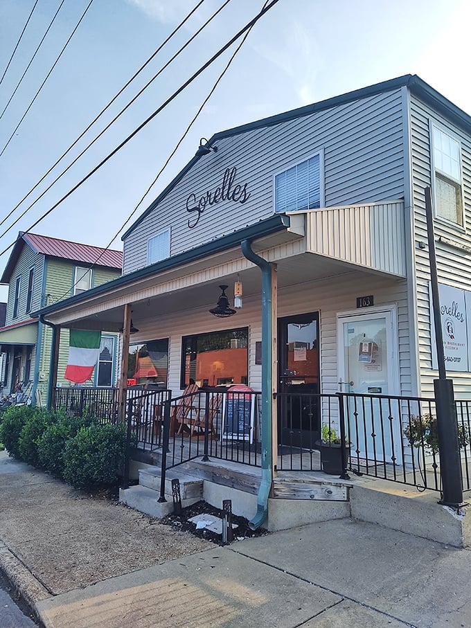 Sorelles' charming porch feels like grandma's house—if grandma made spectacular pizza. Small-town charm, big-time flavor.