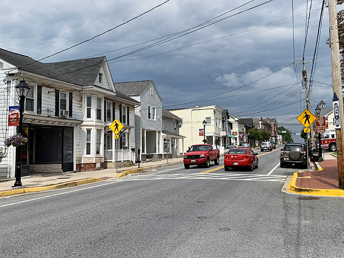 A quiet stroll down Taneytown’s main street, where small-town charm meets everyday life.