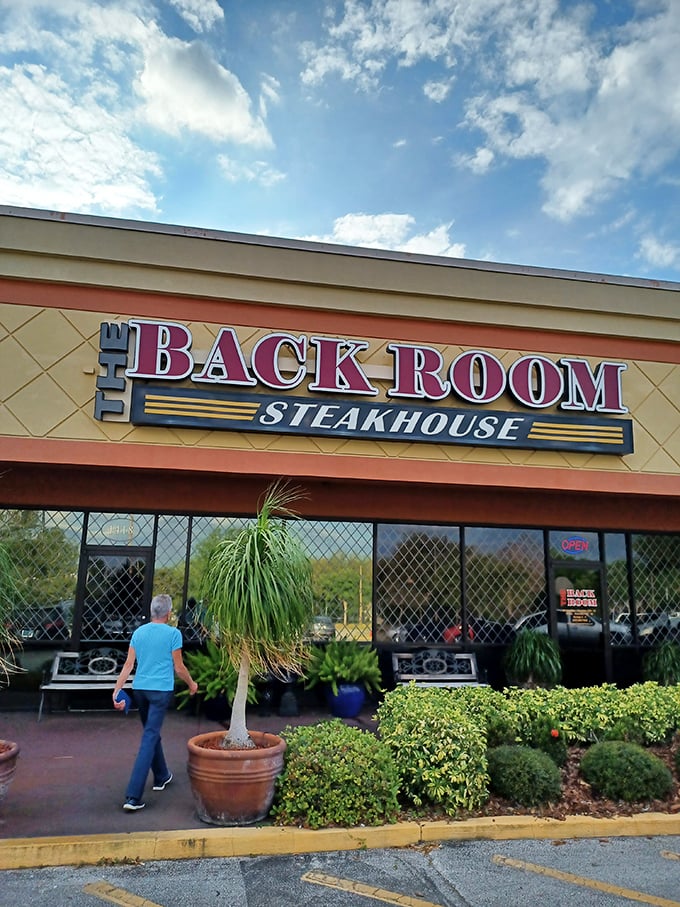 The Back Room's strip mall location is the ultimate steakhouse surprise – hiding prime cuts where you'd least expect them.