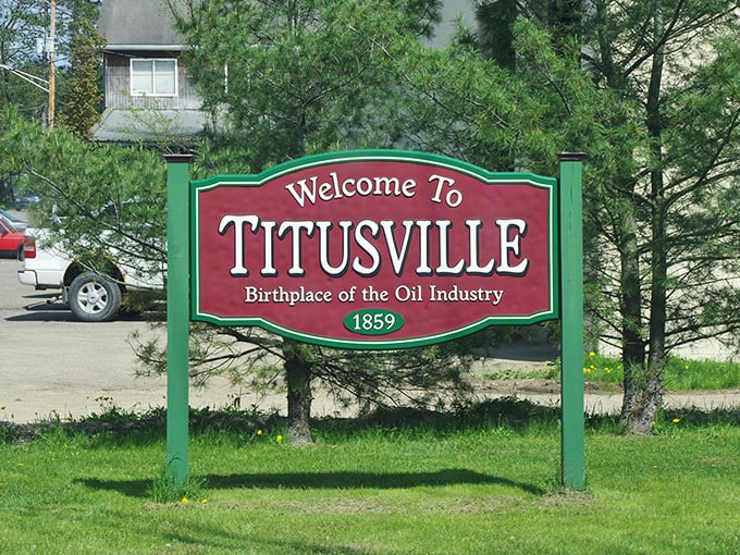 "Birthplace of the Oil Industry" proclaims Titusville's welcome sign—where black gold created a town that's pure Pennsylvania treasure.