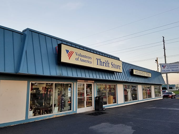 Volunteers of America's distinctive blue awning signals you've arrived at thrift paradise – no passport required!