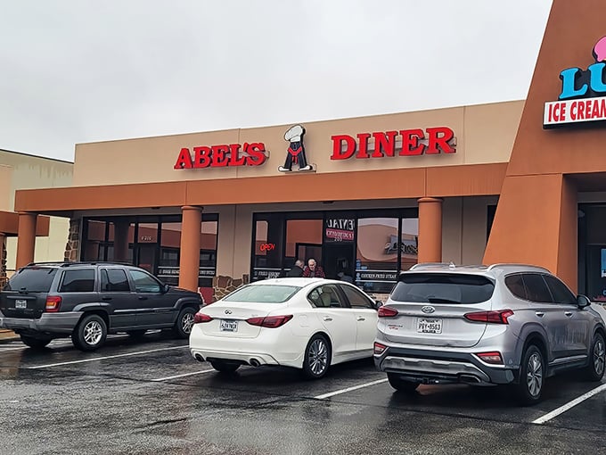 The welcoming facade of Abel's Diner promises the kind of breakfast that makes road trips worth taking.