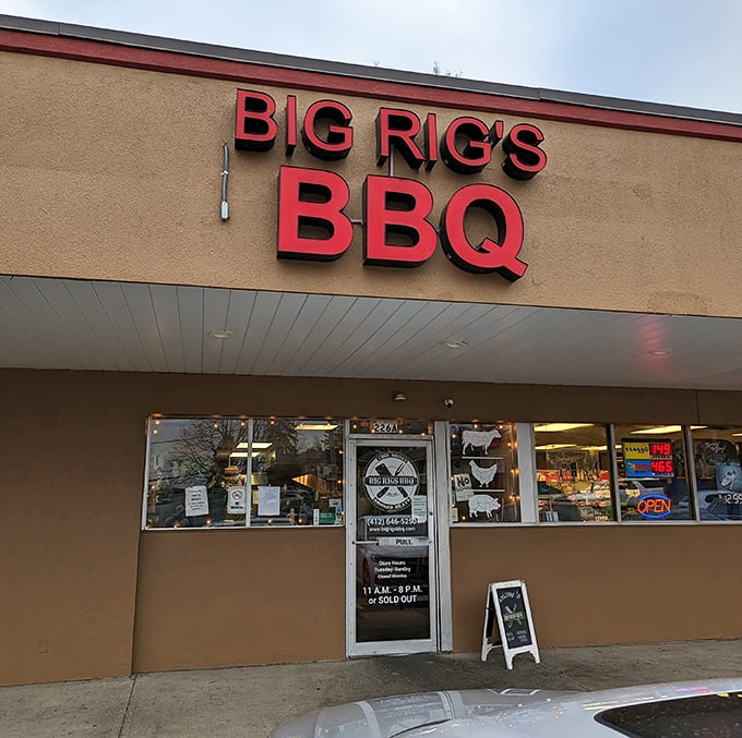 That bold red signage promises big flavors in a neighborhood spot locals absolutely treasure.