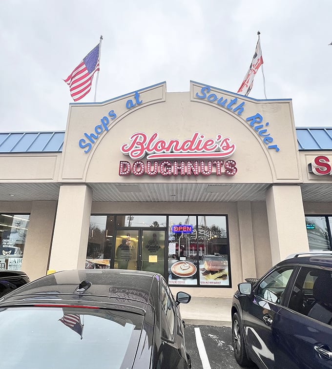 Behind that modest storefront lies a donut operation that would make any patriot proud.