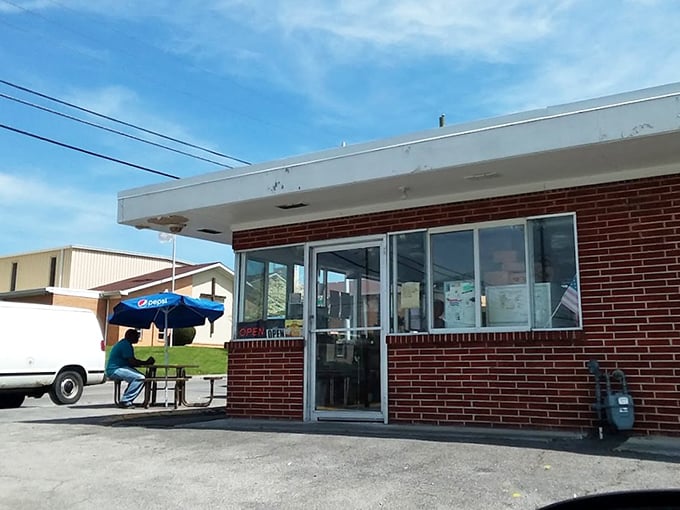 Simple storefront hiding big flavors – sometimes the best hot dogs come from the most unassuming places.