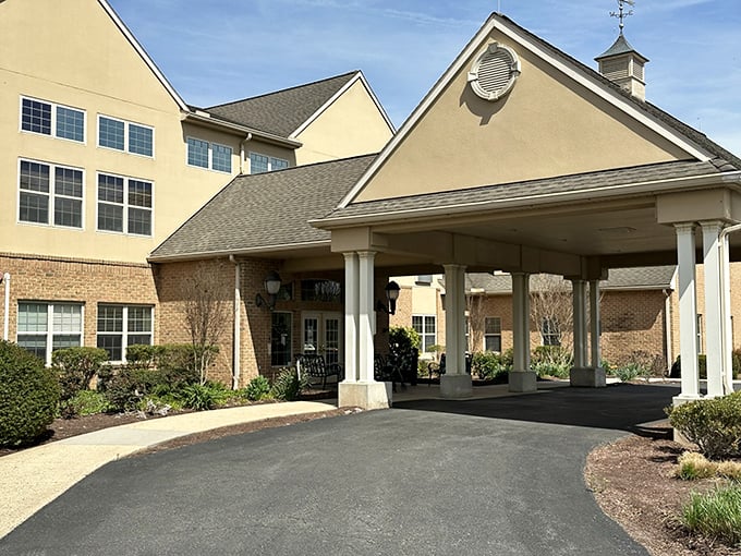 Grand columns and thoughtful landscaping create an impressive first impression that never gets old.