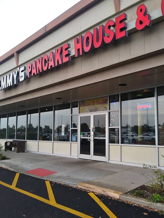 Unassuming exterior hiding pancake paradise - the best comfort food often comes from the most unexpected places.