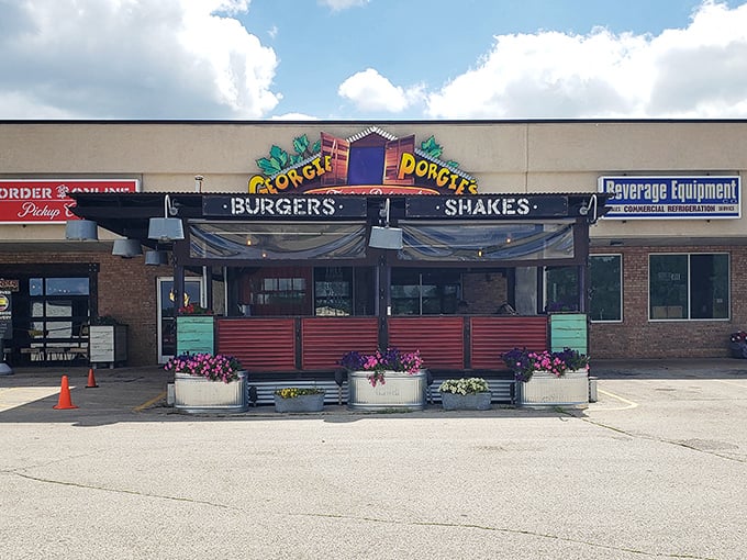 The whimsical exterior of Georgie Porgie's promises fun inside. Where grown-ups can order dessert first without anyone judging.