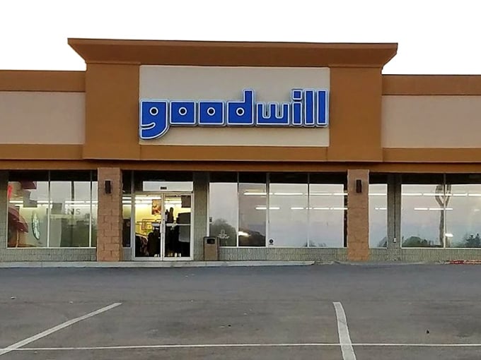 Clean lines and bright signage – this Goodwill location means business when it comes to bargain hunting.