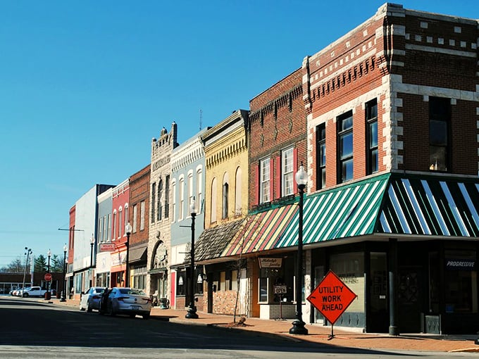 Historic buildings house modern conveniences in this Missouri town where retirement dreams become affordable reality.