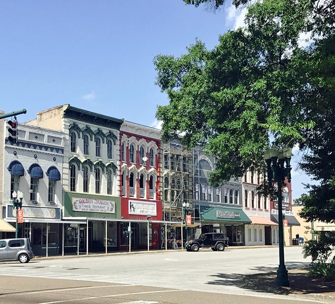 Classic storefronts line streets where your Social Security check can actually cover the good life.