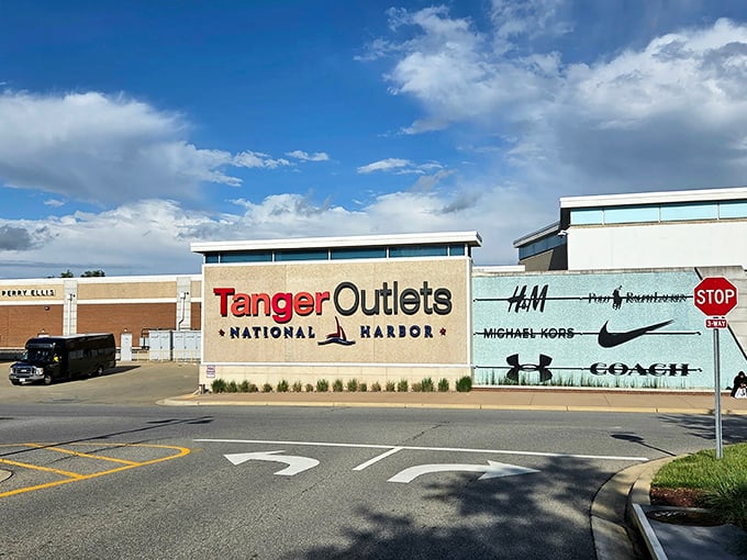 The clean lines and modern design of Tanger Outlets complement the waterfront setting. Bargain hunting with a touch of sophistication!
