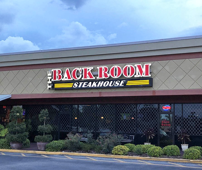 Don't judge this steakhouse by its storefront – The Back Room serves up USDA Prime that rivals any fancy establishment.