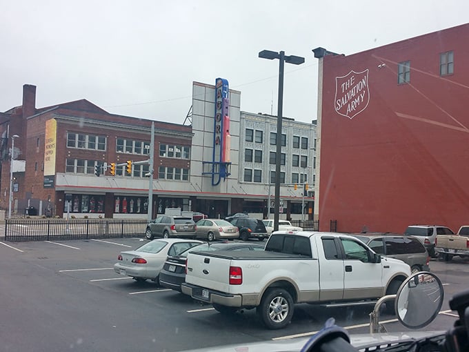 Parked outside this thrift mecca, shoppers prepare for the ultimate treasure hunt without needing a map or compass.
