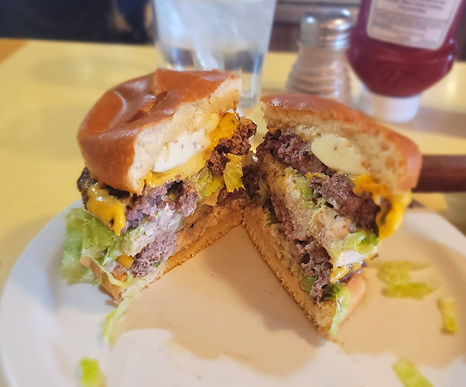 Behold the legendary butter burger in all its glory – where the line between burger and butter becomes deliciously blurred.