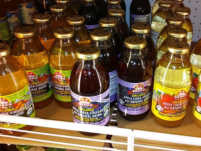 Apple cider vinegar bottles lined up like soldiers ready for duty in your kitchen. Tangy, versatile, and surprisingly photogenic.