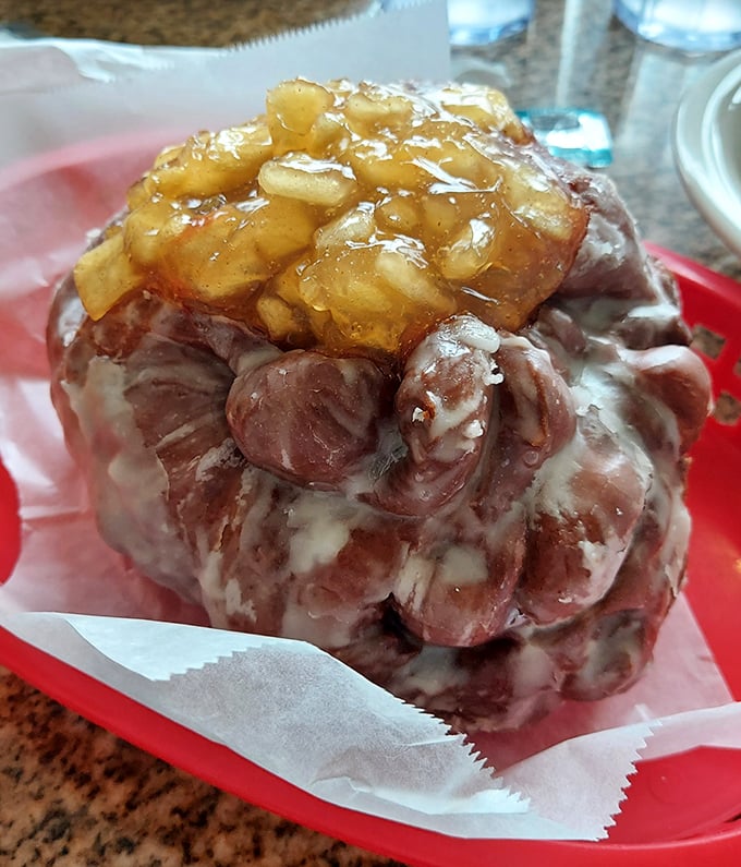 Not just any apple fritter—this is what apple fritters dream of becoming when they grow up. Sweet, glazed rebellion against ordinary breakfast.