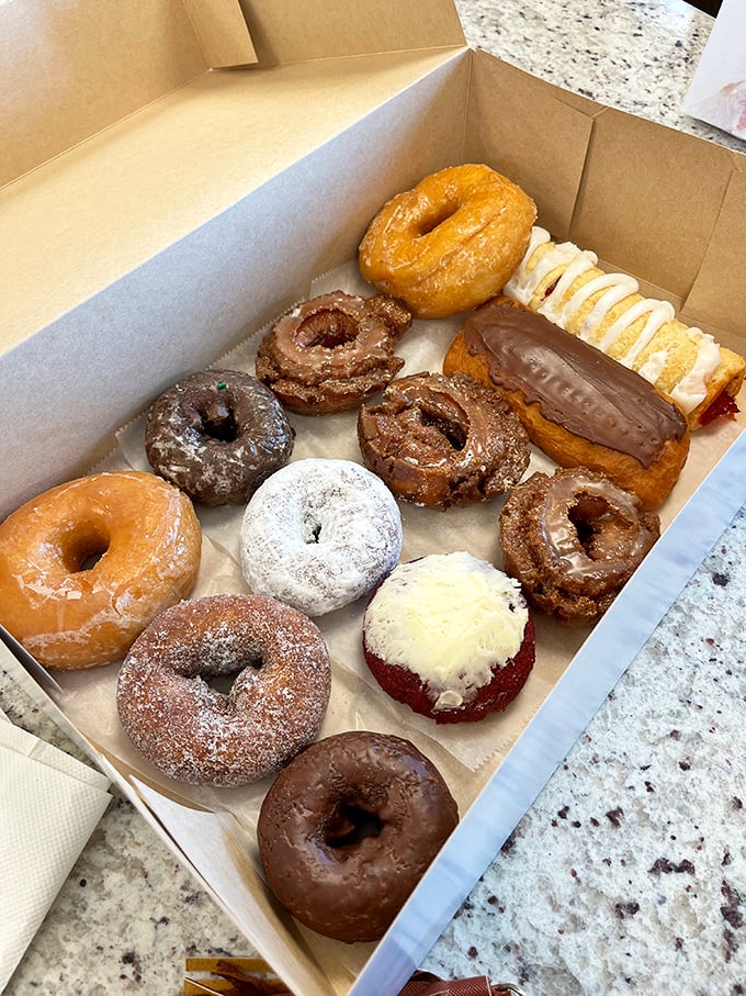 A dozen reasons to break your diet, neatly arranged in a box. Like a family reunion where everyone actually gets along.