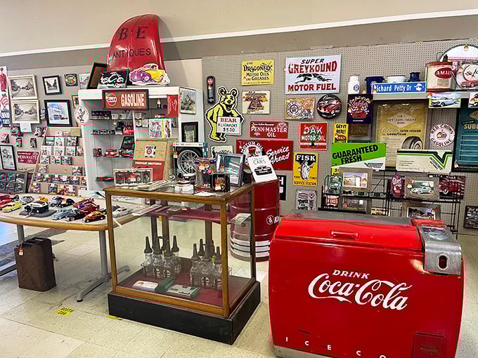 That vintage Coca-Cola cooler probably held more dreams than sodas during its golden diner days.