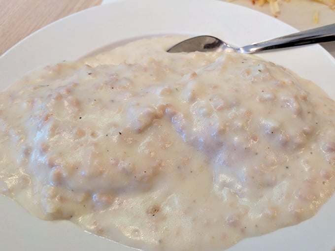 Biscuits and gravy: the breakfast equivalent of a weighted blanket. This plate doesn't just feed you—it hugs your soul.