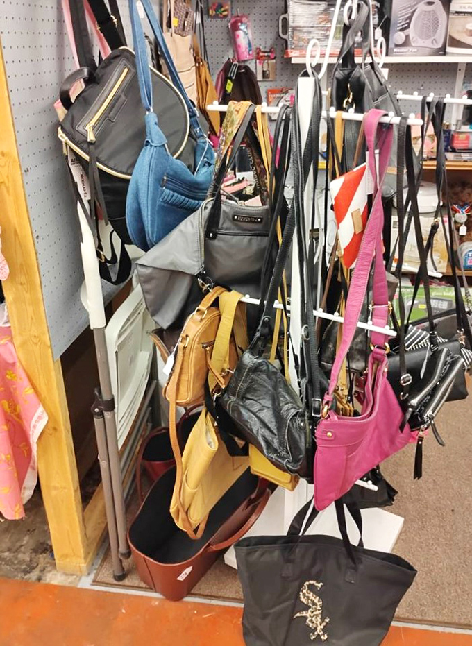 Handbag heaven for the indecisive shopper. More purse options than you have places to go, each with pockets for secrets previous owners never revealed.