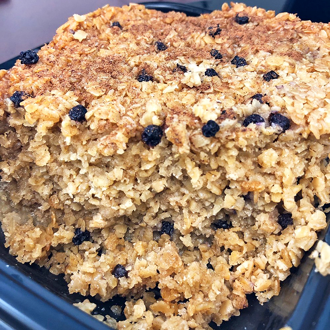 Baked oatmeal that makes you question why you ever ate it any other way. Those blueberries aren't just berries—they're little bursts of joy.