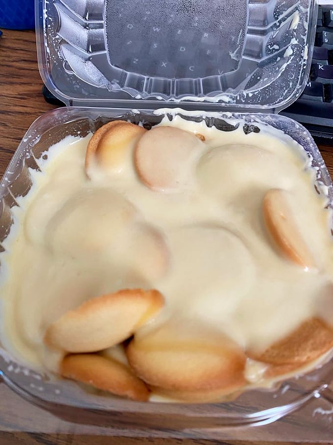 Banana pudding with vanilla wafers—the dessert equivalent of a warm hug from someone who truly loves you.