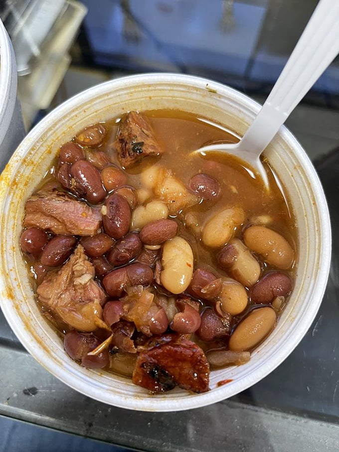These aren't just beans – they're tiny flavor sponges that have been hanging out with brisket all day, soaking up smoky goodness.