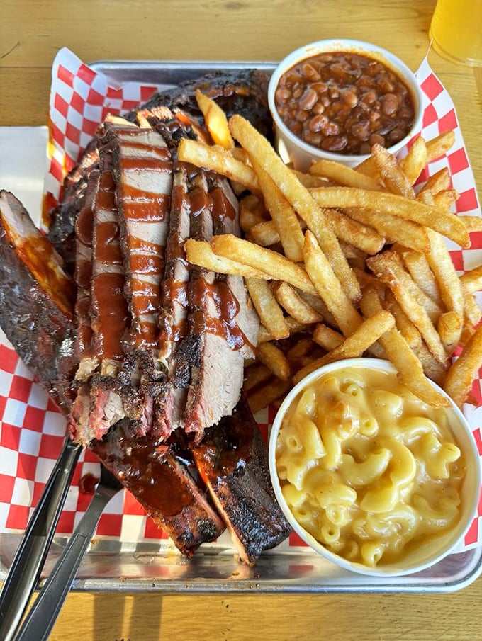 The BBQ trifecta – meat, sides, and the inevitable food coma that follows. Some decisions make themselves.