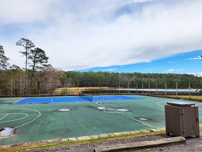 Even paradise needs a basketball court. Because after communing with nature, sometimes you just need to shoot some hoops.