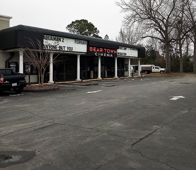 Bear Town Cinema's marquee reminds us that in small towns, the local movie theater isn't just entertainment—it's a community gathering place where memories are made.