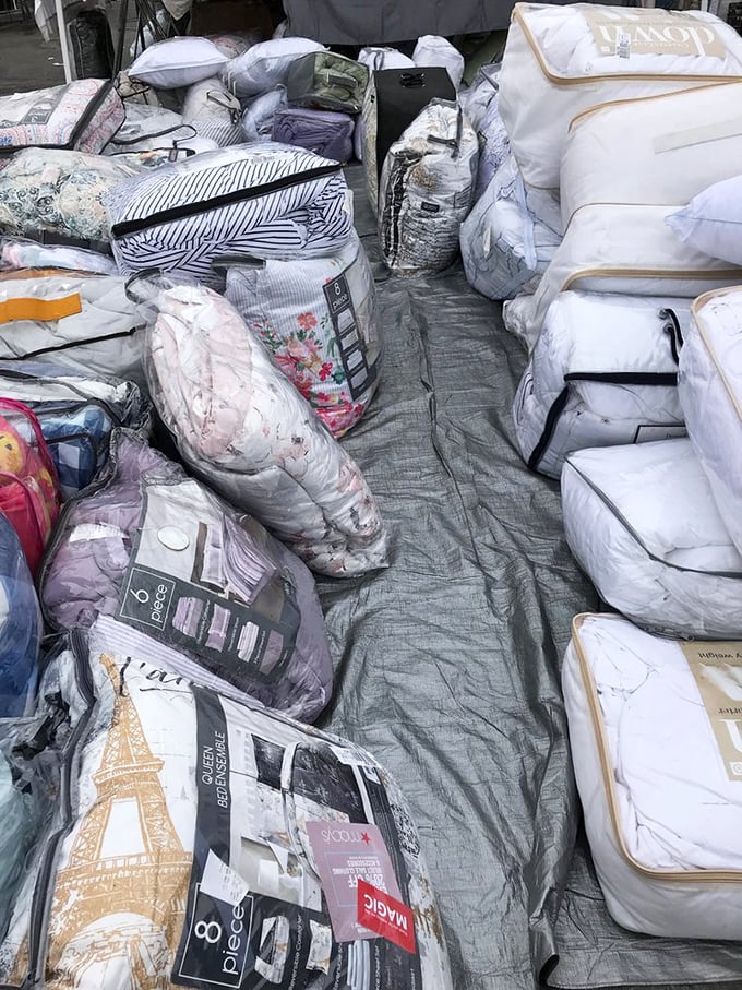 Bedding bonanza! From Paris-themed comforters to crisp white sheets, your bedroom makeover is just a haggle away.