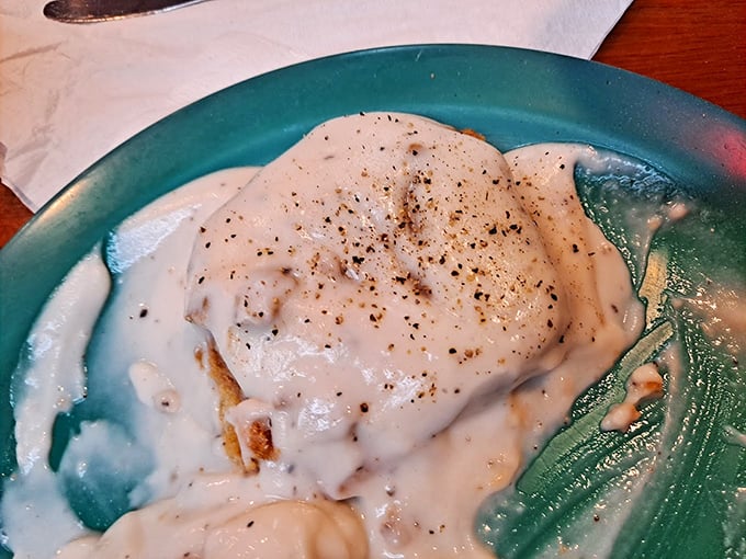 These biscuits and gravy aren't just a meal—they're an experience that makes you question why you ever eat anything else.