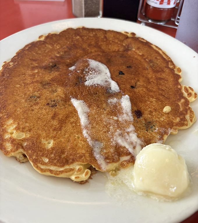 This blueberry pancake isn't just breakfast—it's edible therapy with a pat of butter slowly creating the kind of morning moment poets try to capture but never quite can.