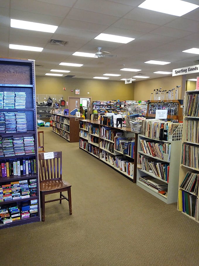Books and media galore – because sometimes the best stories come with previous owners' margin notes.
