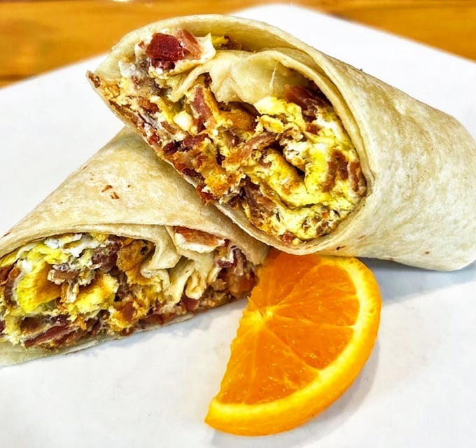 Breakfast burritos: proof that the best gifts come wrapped, especially when filled with eggs, bacon, and morning happiness.